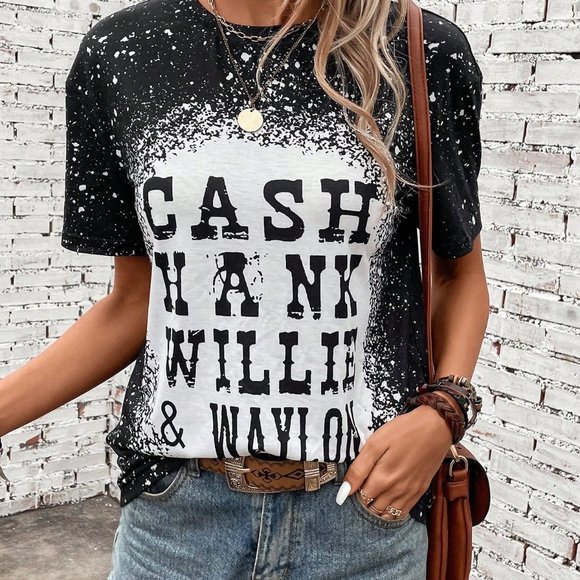 Tops | Womens Old Time Country Singers Drop Shoulder Tee Shirt | Poshmark